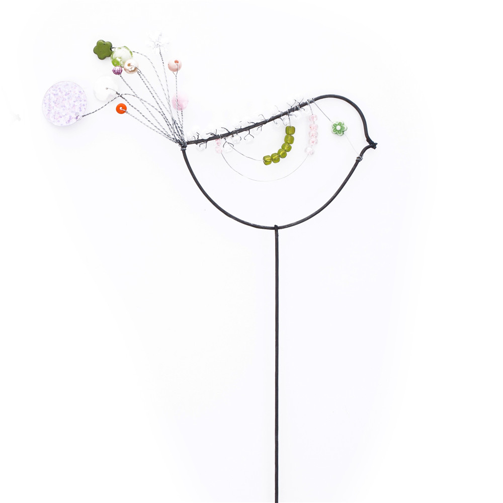 Planetlu*Shop - Perlen Deko am Stiel - Vogel Pastell - Overbeck And Friends